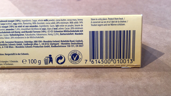 Product “Toblerone” | The Open Food Repo