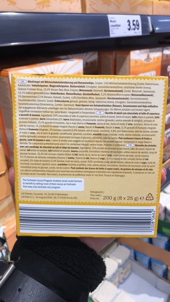 Product “Crownfield - Cereal bar (chocolate & banana)” | The Open Food Repo