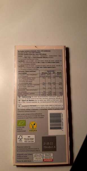 Product “Denner - Chocolat noir 60% bio ” | The Open Food Repo