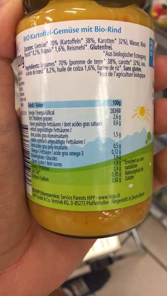 Product “Hipp Beef potatoes with organic beef” | The Open Food Repo