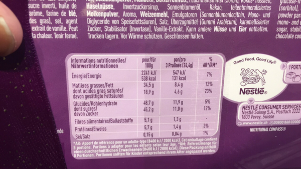 Product “Cailler Sublim” | The Open Food Repo