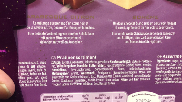 Product “Cailler Sublim” | The Open Food Repo