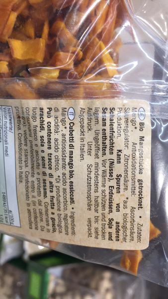 Produit «Alesto - Bio Organic, Mango Stücke» | The Open Food Repo